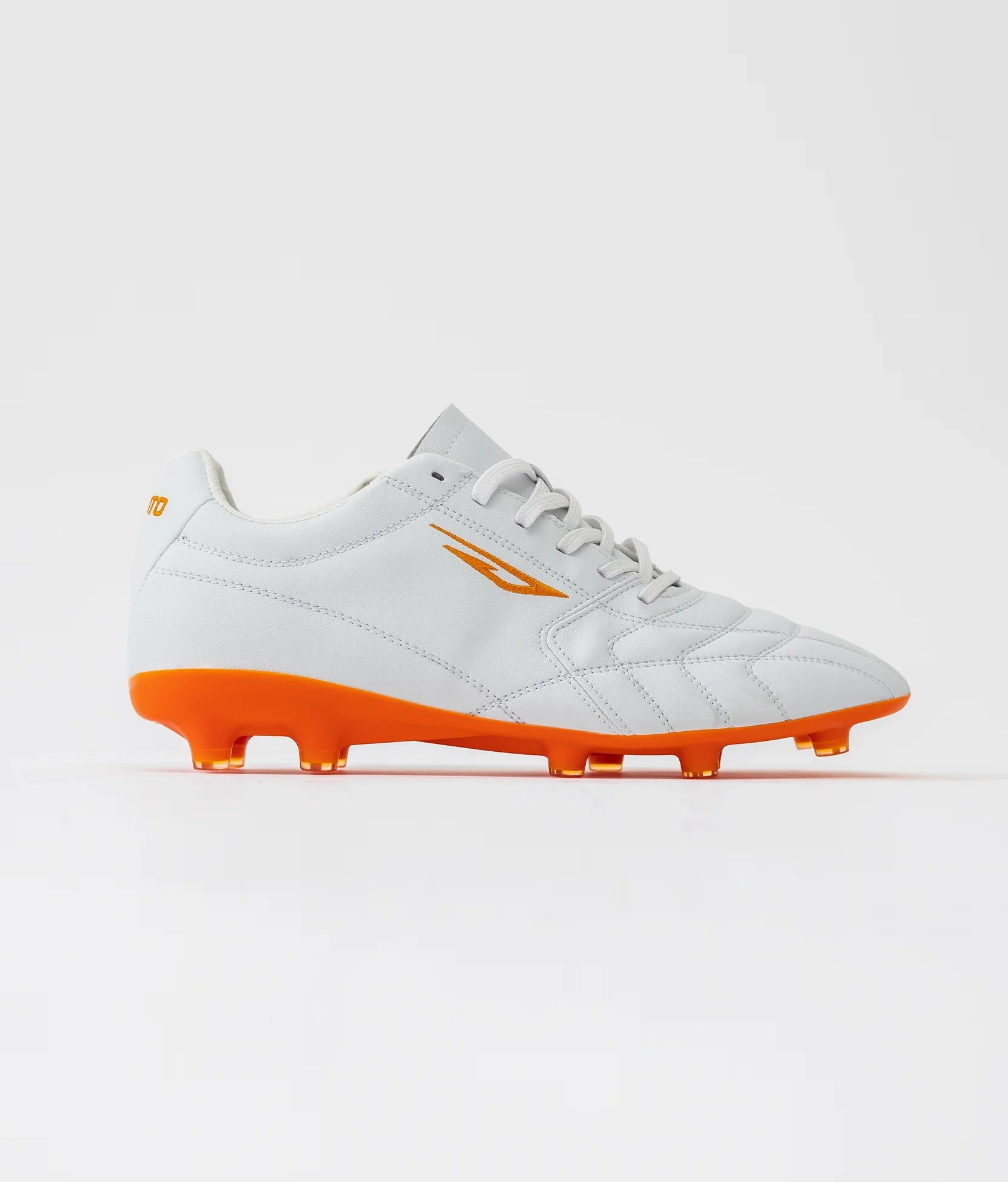 Devista Vegan White/Orange Firm Ground Football Boot | Sokito